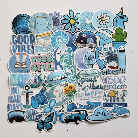 Accessories | 315 5pcs Blue Stickers | Poshmark